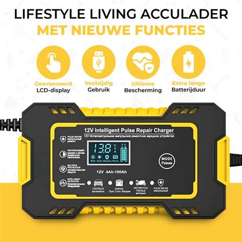 Acculader 12v Druppellader Acculader Auto Boot Scooter Motor Camper Bol