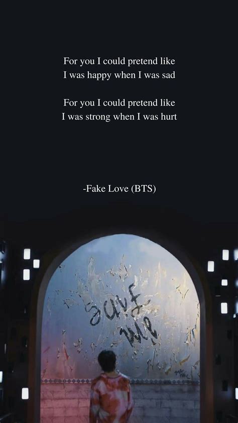 Fake Love By Bts Lyrics Wallpaper Musicas Kpop Bts Músicas Frases Bts