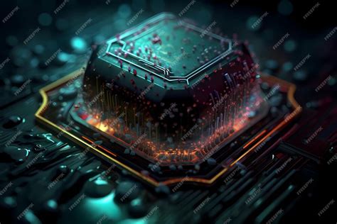 Premium Ai Image Nanotechnology Microchip Chip Board Processor