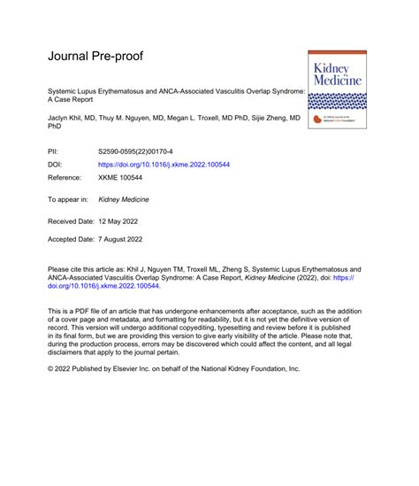 Pdf Systemic Lupus Erythematosus And Anca Associated Vasculitis