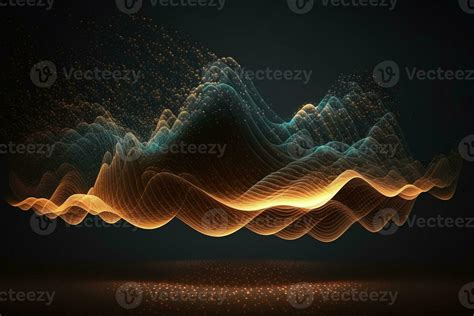 Abstract Digital Wave Dynamic Wave Of Glowing Particles Data Technology Background Ai