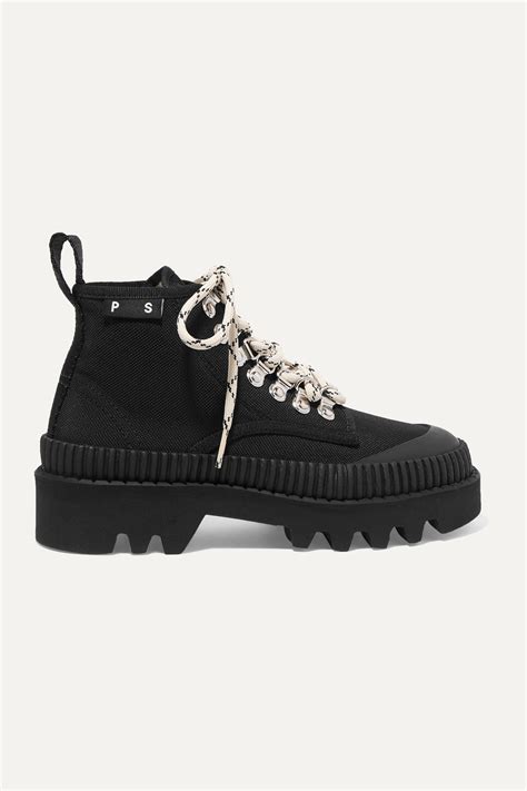 Proenza Schouler Cotton Canvas Ankle Boots