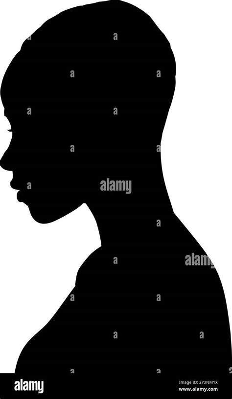 Silhouette Of Beautiful Black Woman Side View Stock Vector Image And Art