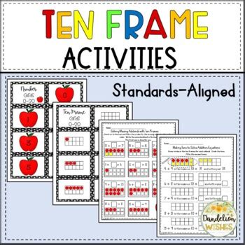 Ten Frame Activities Task Cards Matching Cards Worksheets TpT