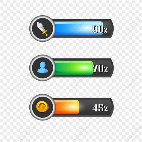 Progress Bar Game Ui Icon Battery Barmenunavigation Free Png And