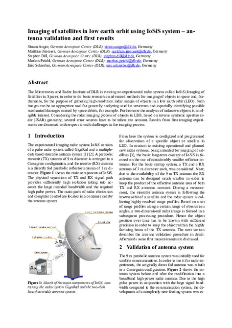 Pdf Imaging Of Satellites In Low Earth Orbit Using Iosis System