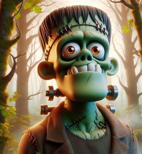 Frankenstein Halloween 👻 Digital Art Design Scary Frankenstein