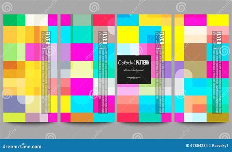 Flyers Set Abstract Colorful Business Background Modern Stylish Vector Texture Stock Vector