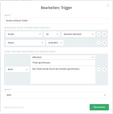 trigger for ticket closed by customer feature requests zammad