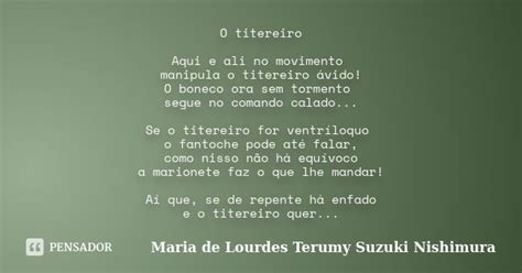 O Titereiro Aqui E Ali No Movimento Maria De Lourdes Terumy