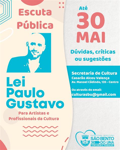 Escuta Pública Lei Paulo Gustavo Prefeitura de São Bento do Una PE