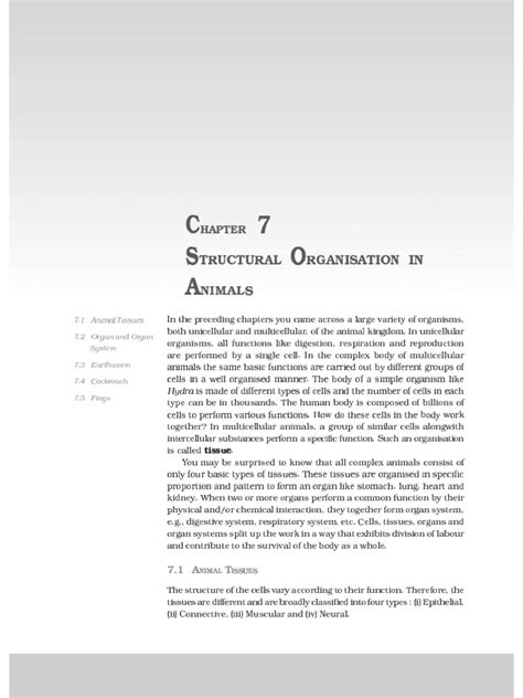 Cockroach And Animal Tissue Ncert Pdf
