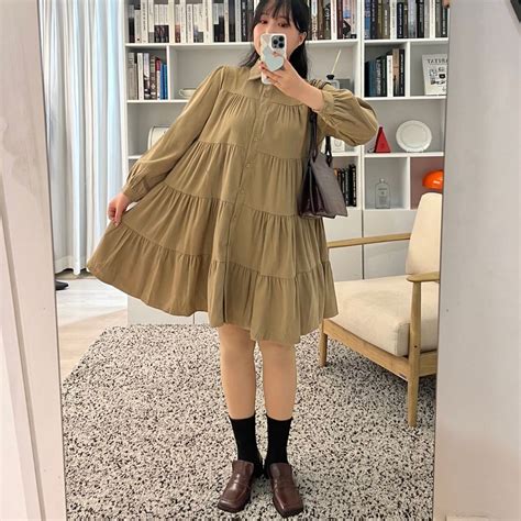 인기제품fw 봄 가을 Ver New 로아 셔링 퍼프 카라 버튼 긴팔 캉캉미니ops 55사이즈 66사이즈 77사이즈