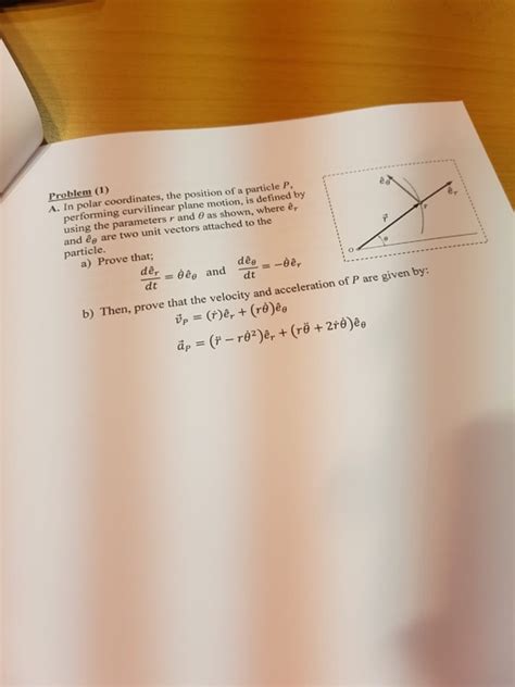 Solved Problem 1 A In Polar Coordinates The Position Of