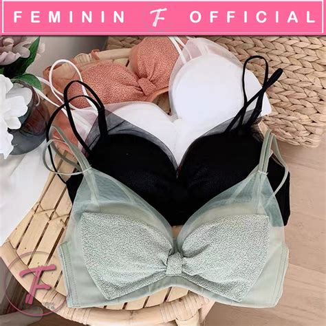 Jual Feminin Bra Bh Push Up Set Tanpa Kawat Wanita Cewe Shopee Indonesia