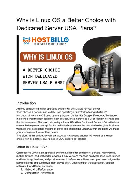 Ppt Why Linux Os Is A Better Choice With Dedicated Server Usa Plans Powerpoint Presentation
