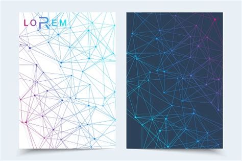 科學手冊設計範本向量傳單佈局分子結構與連接線和點科學模式原子dna與元素的雜誌傳單封面海報設計向量圖形及更多人體神經系統圖片 Istock