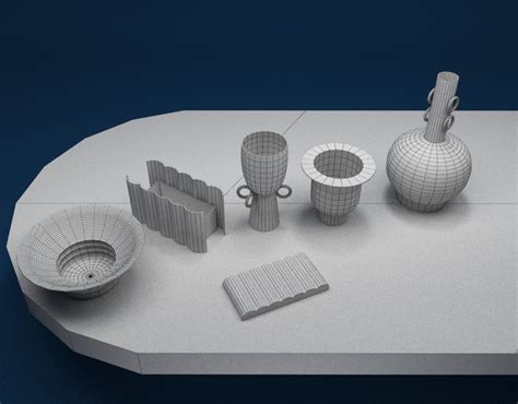 그릇 3d 모델 5 Obj Max Free3d