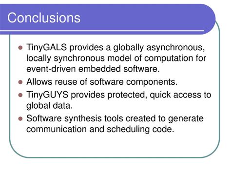 PPT TinyGALS A Programming Model For Event Driven Embedded Systems