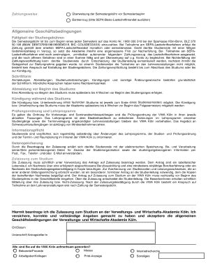 Ausfüllbar Online vwa koeln Verwaltungs und WirtschaftsAkademie Kln