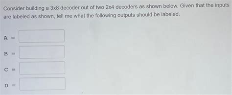 Solved Consider Building A 38 Decoder Out Of Two 24 Chegg