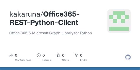 Github Kakarunaoffice365 Rest Python Client Office 365 And Microsoft Graph Library For Python
