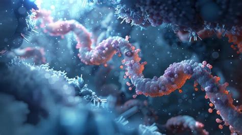 Premium Photo Microscopic World Of Rna Molecules Generative Ai