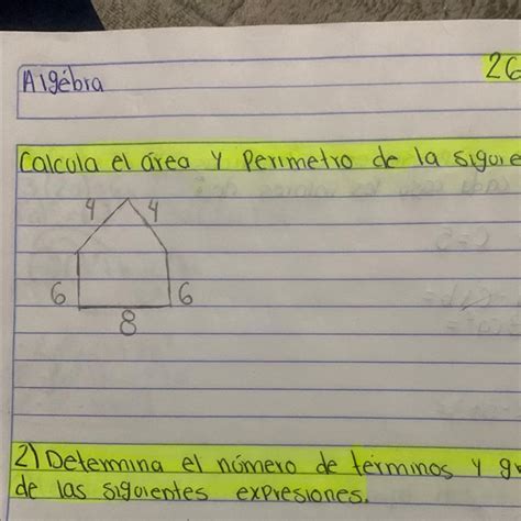 Calcula el área y perímetro de la siguiente figura Brainly lat
