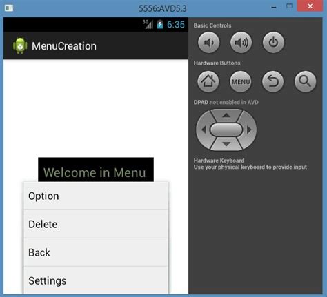 Create Menu In Android