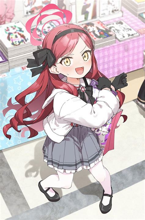 Gloves Schoolgirl Standing Sweat Yellow Eyes Sweatdrop Open Mouth