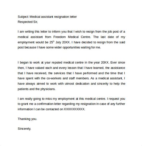 Free 19 Sample Resignation Letter Formats In Pdf Ms Word
