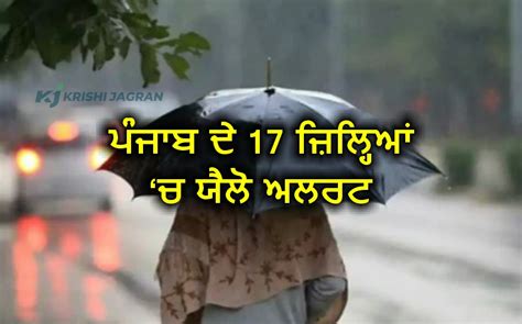 Weather Forecast ਪੰਜਾਬ ਦੇ 15 ਤੋਂ ਵੱਧ ਜ਼ਿਲ੍ਹਿਆਂ ਚ ਮੀਂਹ ਦਾ ਅਲਰਟ ਜਾਰੀ