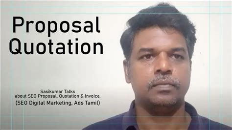 Proposal And Quotation Sasikumar Talks Seo Tamil Sasikumartalks Youtube