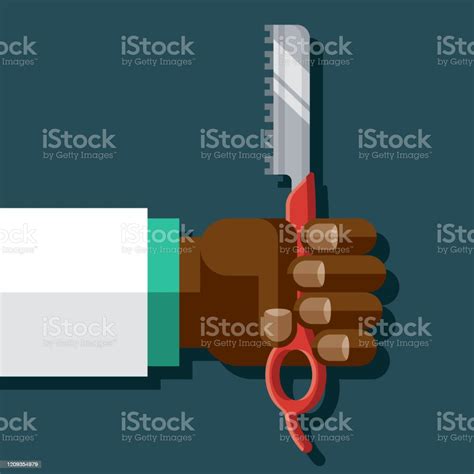 Hand Holding Hair Texturizing Blade Stock Illustration Download Image