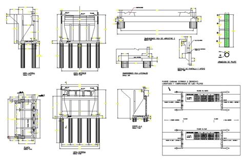 Plan And Sectional Detail Of Rcc Bridge Structure 2d View Cad Construction Block Layout Autocad File
