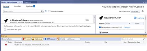 An Error Unable To Find Metadata Of PackageName 1 0 0 Occurs When
