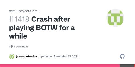 Crash After Playing BOTW For A While Issue 1418 Cemu Project Cemu
