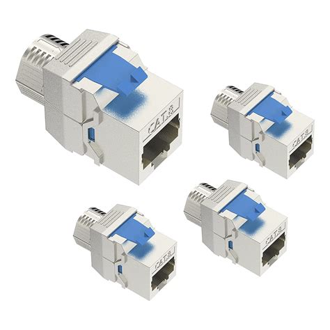 Vcelink Keystone Module Cat8 Jack Shielded Rj45 Socket Tool Free Fully Shielded Stp Compatible