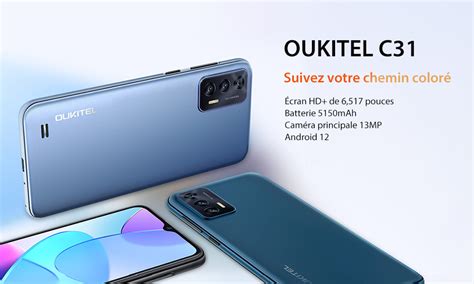 OUKITEL C Smartphone G Écran Go RAM Go ROM MP Caméra Double SIM mAh