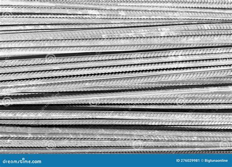 Steel Bar Or Steel Reinforcement Bar Construction Armature Reinforcements Steel Bars In Row