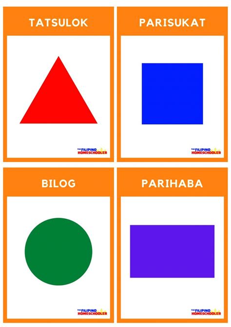 Mga Hugis Filipino Flash Cards — The Filipino Homeschooler