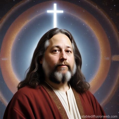 Richard Stallman As Jesus Prompts Stable Diffusion Online