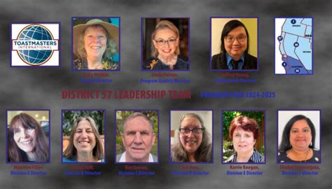 D57 2024 25 Elected Officers District 57 Toastmasters