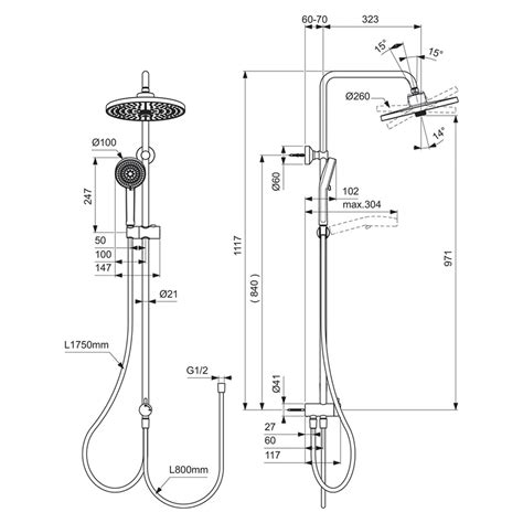 Ideal Standard BD747AA CERAFLOW T25 Colonna Doccia Con Deviatore