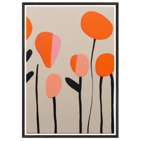 Galrie Vibrant Modern Floral Abstract Art Print Bright Blossoms For