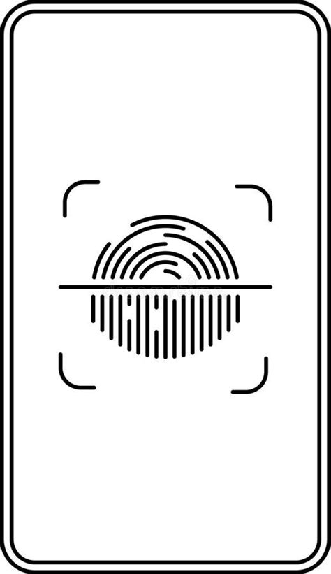 Biometric Identity Icon Fingerprint Biometric Identification Line Icon Stock Illustration