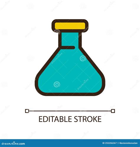 Erlenmeyer Flask Pixel Perfect Rgb Color Ui Icon Stock Vector Illustration Of Lineart Flask