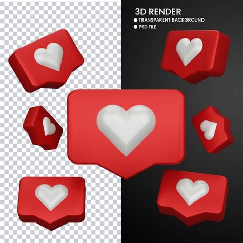 Premium Psd 3d Rendering Of Cute Like Notification Icon