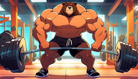 A Solo Shirtless Muscular Furry Grizzly Bear Huge By Sousukekairyuu On