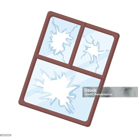 흰색 배경에 고립 된 만화 스타일에 깨진된 창 아이콘 쓰레기와 쓰레기 주식 벡터 일러스트 레이 션 심볼 0명에 대한 스톡 벡터 아트 및 기타 이미지 Istock